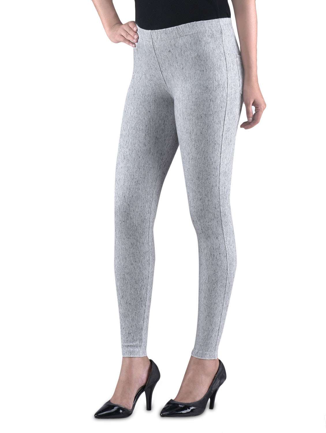 Buy Grey Plain Cotton Spandex Leggings for Women from Frenchtrendz for ...