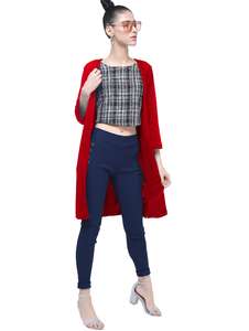 Buy online Red Solid Shrug from capes & shrugs for Women by Naman.com ...