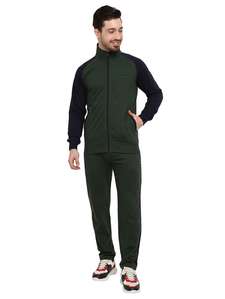 Buy online Bottle Green Solid Full Length Track Suit from Sports Wear ...