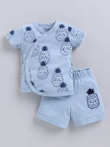 Buy online Girls Printed Light Blue Shorts Set from girls for Women by ...