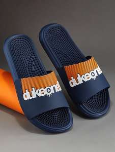 Buy online Men Navy Blue Slider Flip Flop from Slippers, Flip Flops ...