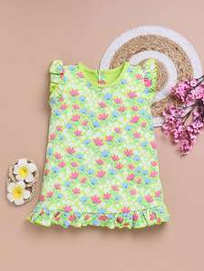 Buy online Girls Round Neck Printed Frock from girls for Women by Lil ...
