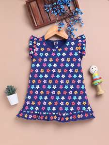 Buy online Girls Round Neck Printed Frock from girls for Women by Lil ...