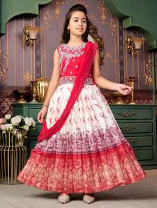 Buy online Girls Embroidered Sleeveless Lehenga Choli With Dupatta from ...