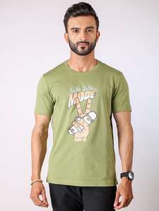 Buy online Men Front Print Short Sleeve T-shirt from top wear for Men ...