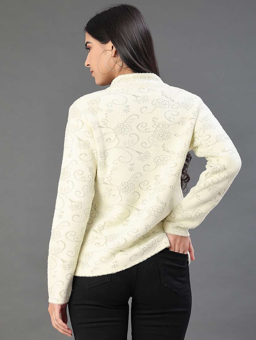 Buy online Women Self Designed Long Sleeve Cardigan from Cardigans ...