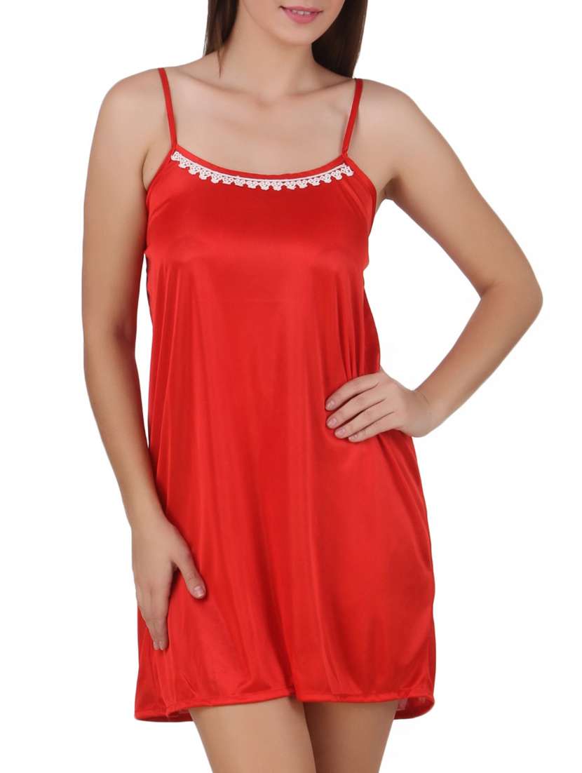Red Short Satin nighty available at Limeroad for Rs.196